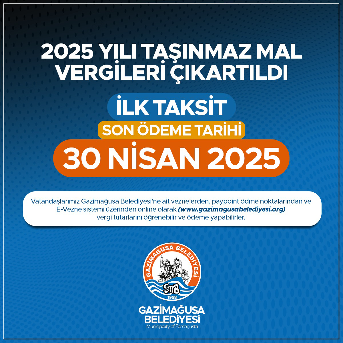 GAZİMAĞUSA BELEDİYESİ’NİN 2025 YILINA AİT TAŞINMAZ MAL (EMLAK ...